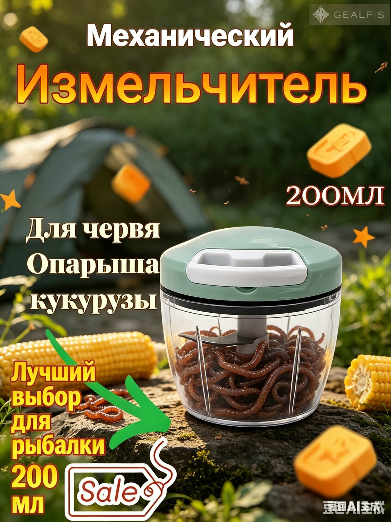 Миксер для рыбалки для прикормки, круша для бойлов и опарыша, миксер для наживки 200мл миксер для бойлов миксер для опарыша круша для прикормки 200мл для рыбалки