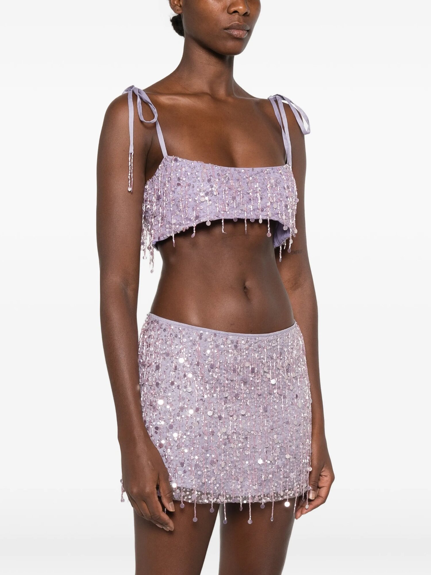 Бюстгальтер ASTA RESORT Yasmin hand-beaded bralette, размер 42, purple — фото 1