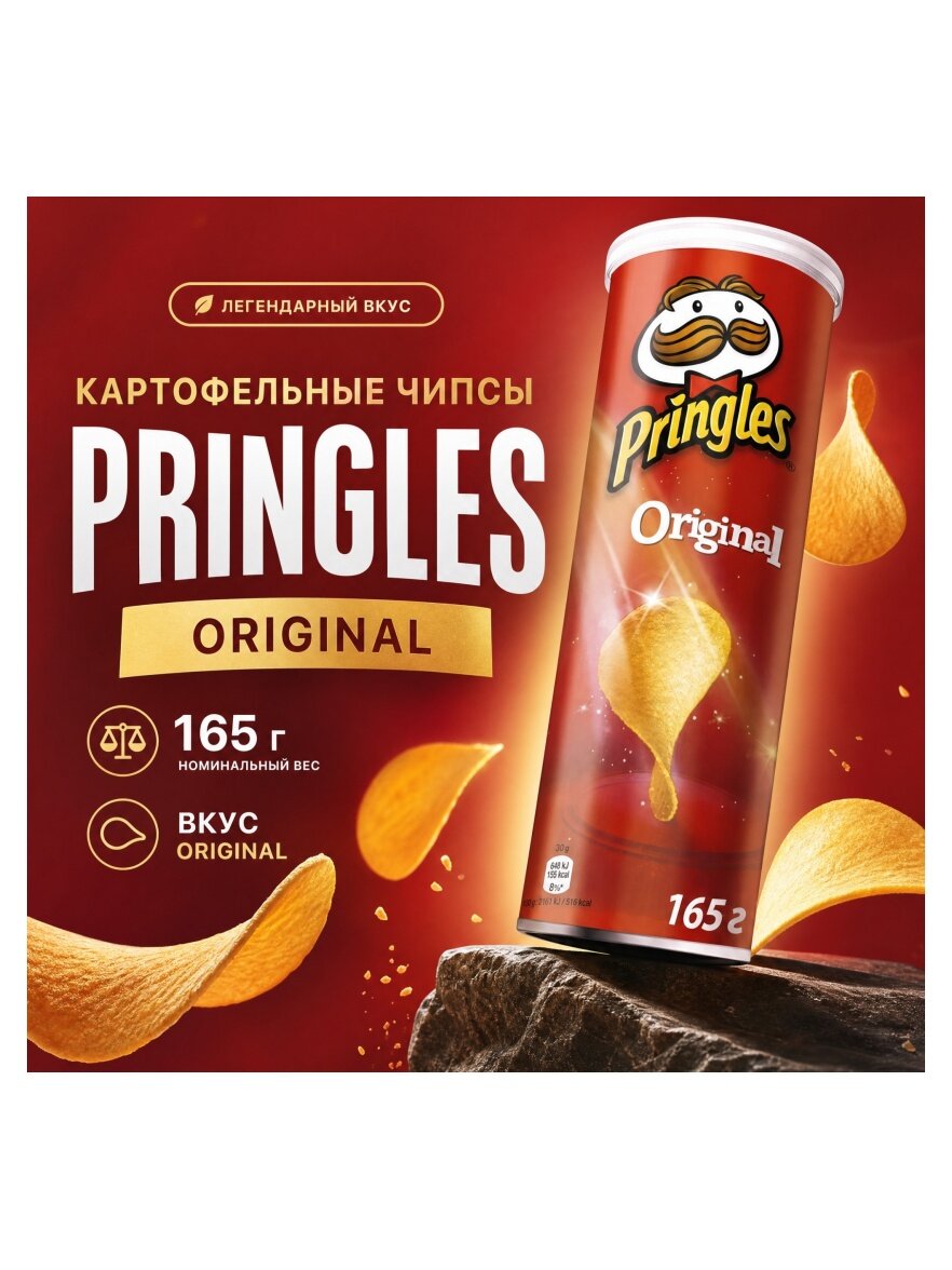 Картофельные чипсы Pringles Original 165 г