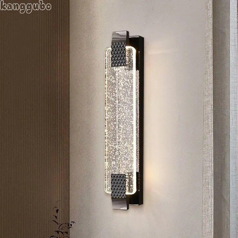 Franeda Настенный светильник LED, 12 Вт, пузырьковый кристалл, регулировка цветовой температуры, черный