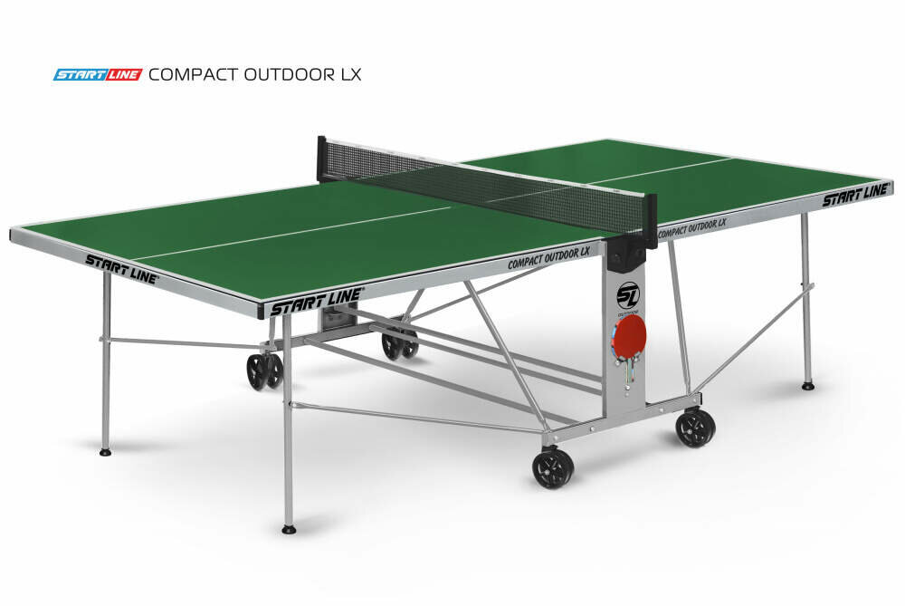 Теннисный стол START LINE Compact-2 LX Всепогодный 4мм с сеткой (зеленый)