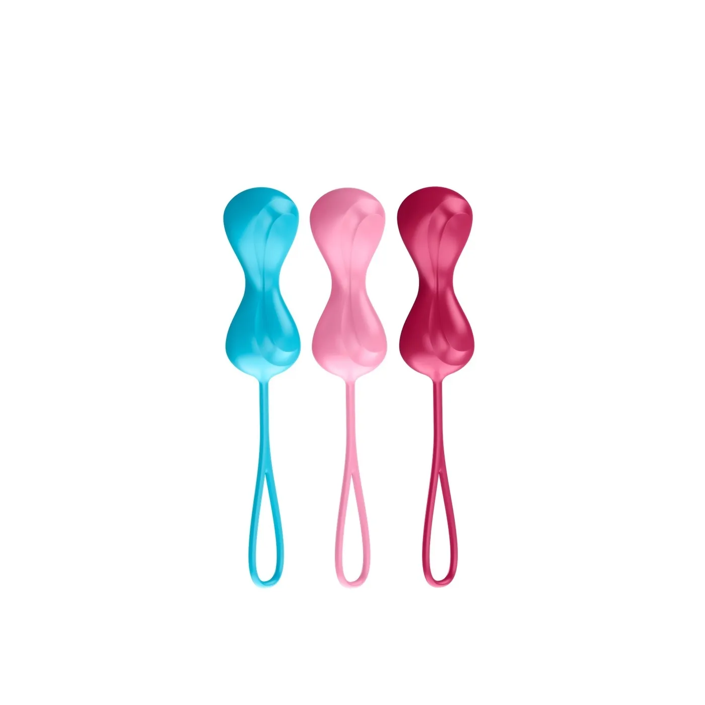 39430 Satisfyer Power Balls, голубой/красный/розовый. Набор из 3 вагинальных шариков, со смещенным центром тяжести