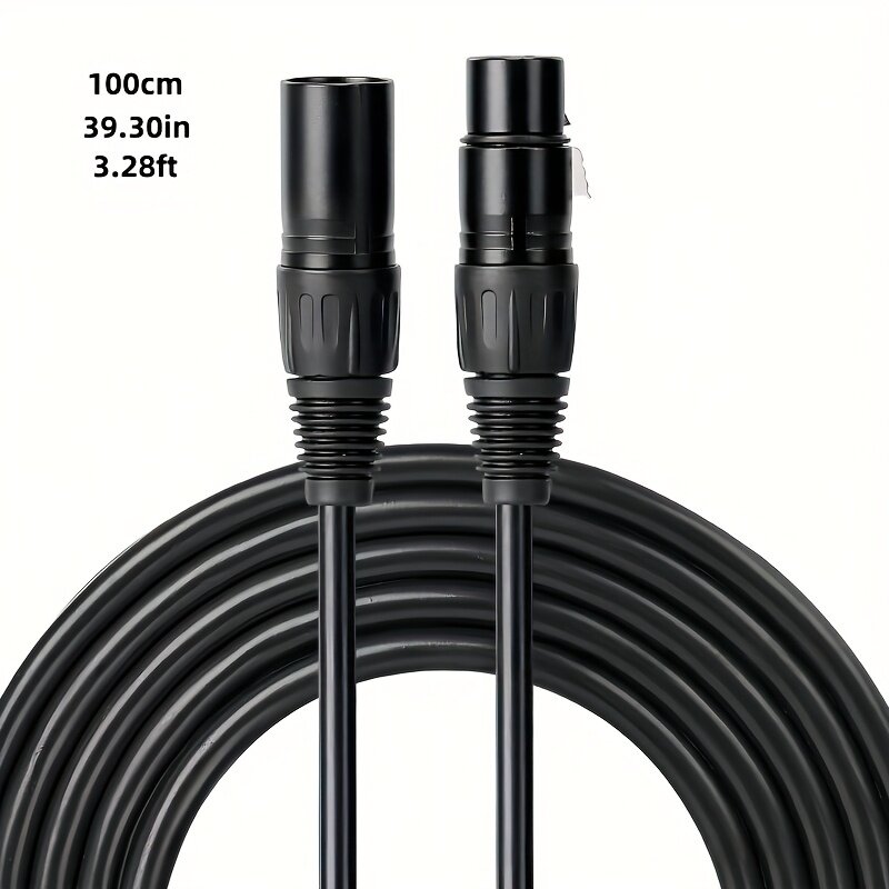 XLR аудиокабель 1м, 3-контактный, микрофонный кабель XLR M к F, балансный, для микрофонов, предусилителей и динамиков