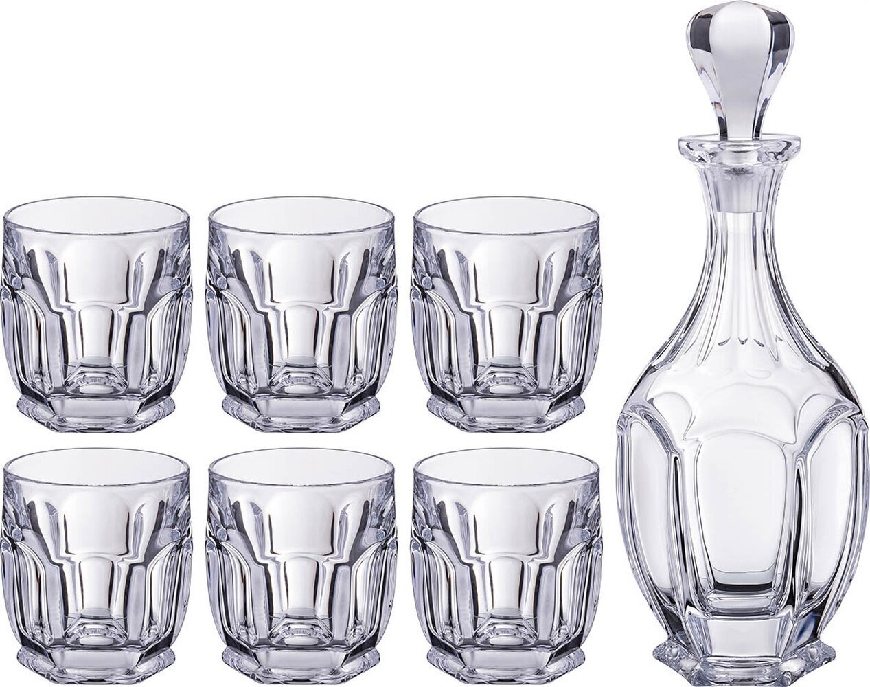 Набор для виски Crystalite Bohemia "Сафари" 7 пр. (штоф 0,8 л. / 6 стаканов 250 мл.), прозрачный