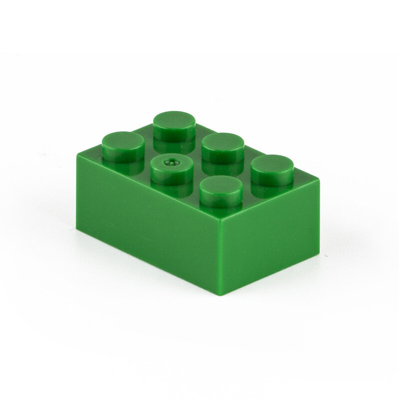 Совместимая с LEGO базовая плитка 2x3 в зеленом цвете для детских строительных наборов, 100 г, примерно 53 шт.