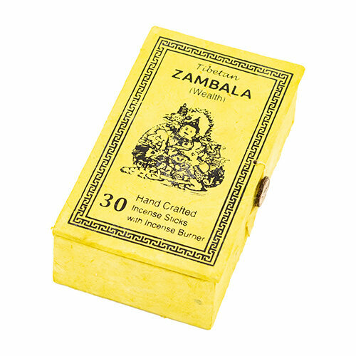 Tibetan ZAMBALA Wealth (дзамбала - богатство тибетские благовония ручной работы в коробочке), 30 палочек + подставка