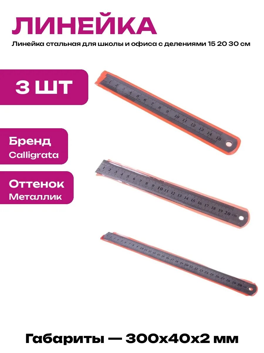 Набор измерительных линеек из стали для проектирования