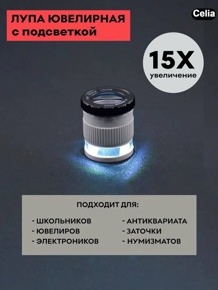 Лупа 15-кратная