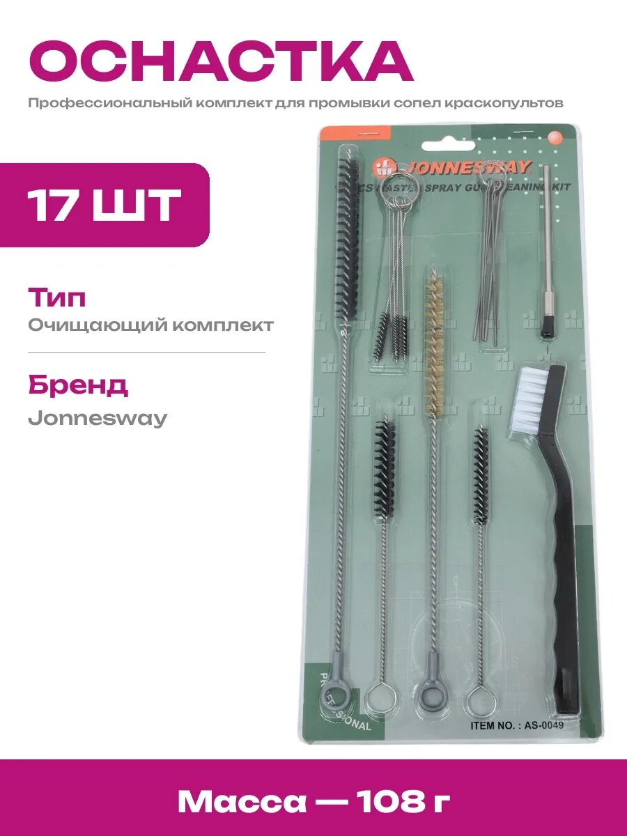 Комплект для обслуживания краскопульта 17 предметов набор