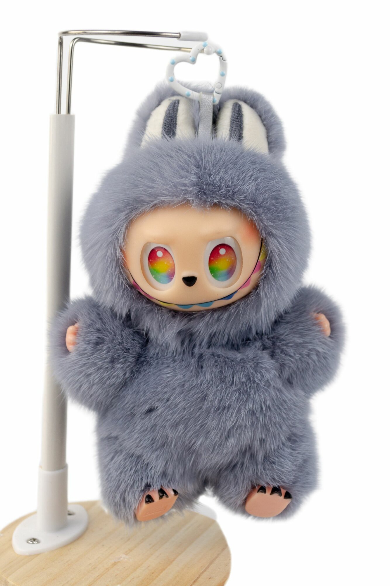 Лабубу сувенирная игрушка, кастом, мех норки 20 см