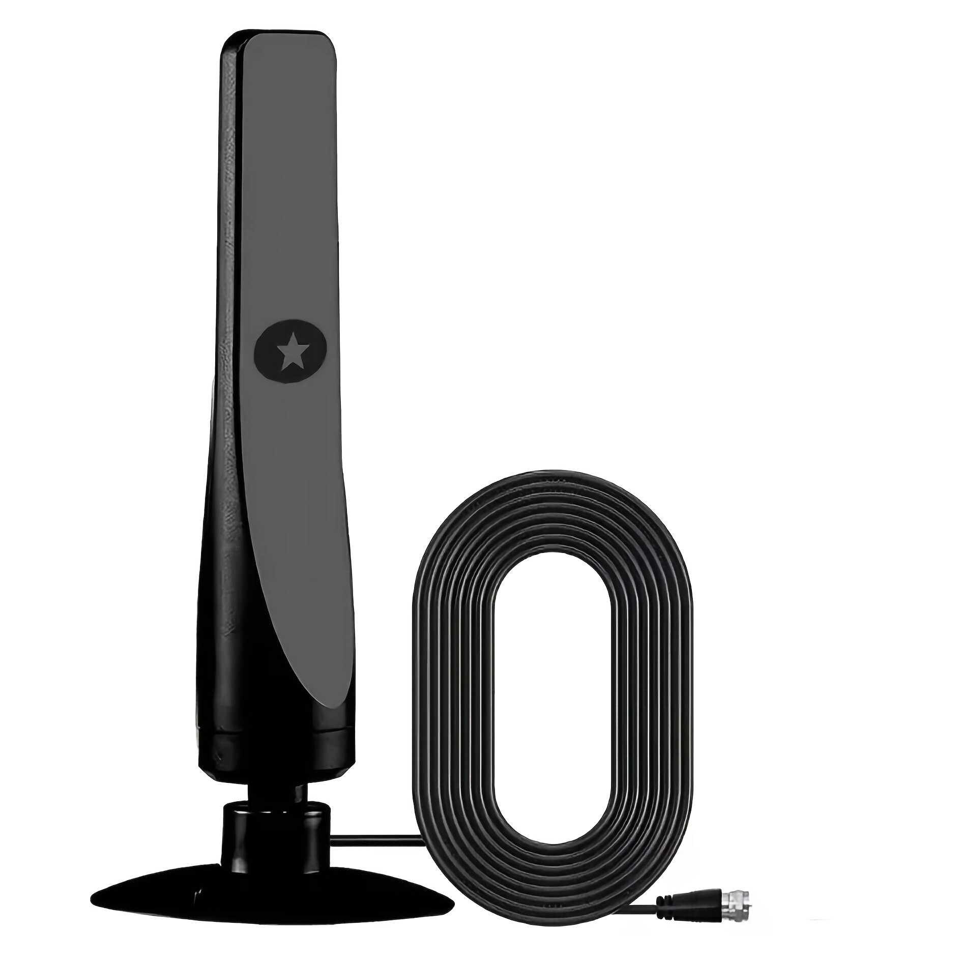 Цифровая HDTV антенна с усилителем сигнала, 4K 1080P, для помещений и улицы, коаксиальный кабель 3 м, радиус действия 560+ миль, черная
