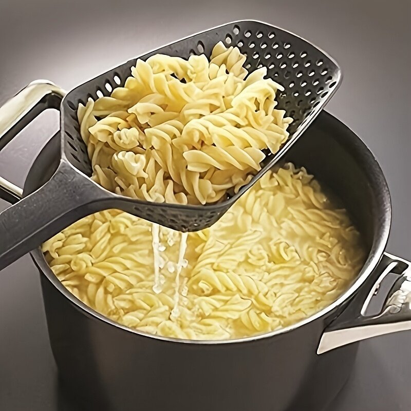 Кухонная ложка-дуршлаг для макарон и лапши из ПП пластика, прочная, с эргономичной ручкой, 1 шт.