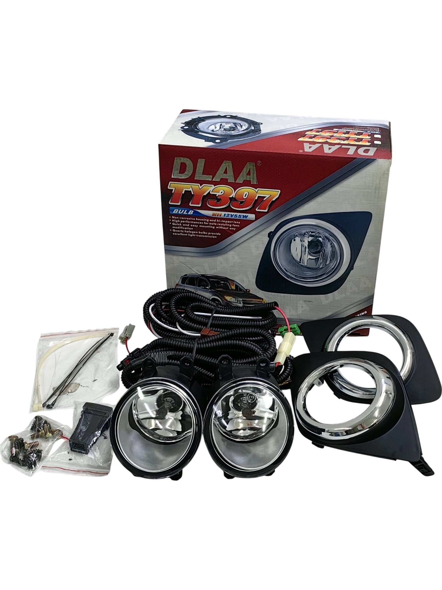 Противотуманные фары галогенные DLAA TY-397 RAV-4 2009- + провод, кнопка (комплект)