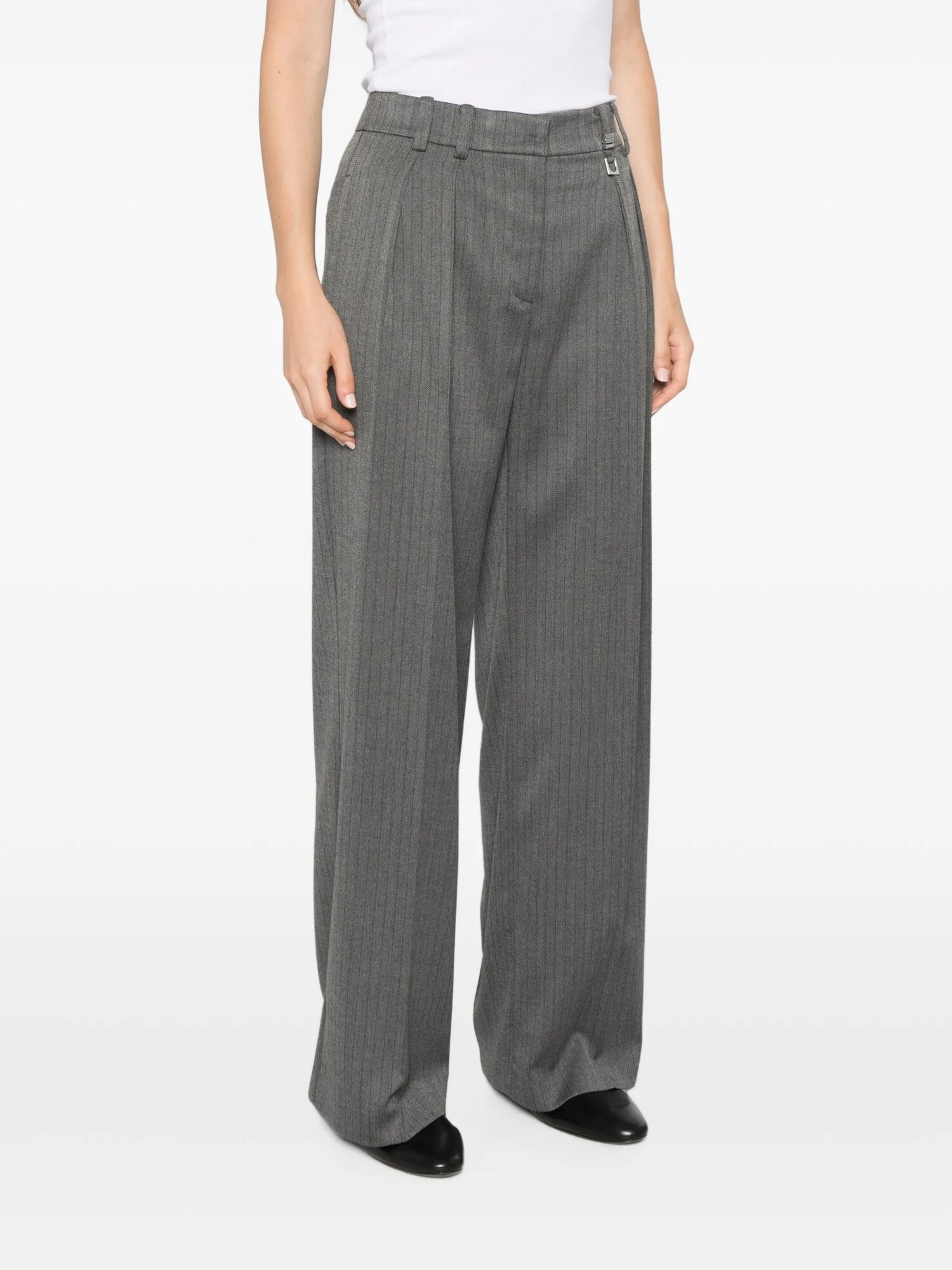 Брюки PATRIZIA PEPE Herringbone pinstripe trousers, размер 46 — фото 1