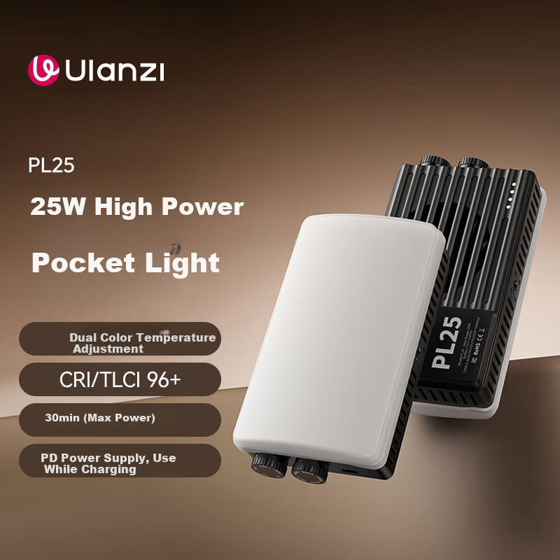 Ulanzi PL25 25Вт компактный фонарь-дополнительный свет для стриминга и фотосъемки профессиональный светодиодный