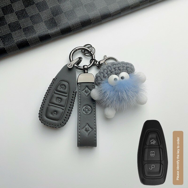 Ключевой брелок Ford для Focus - умные 3 кнопки, высококачественная серая, шнур с дизайном взрывного головы,