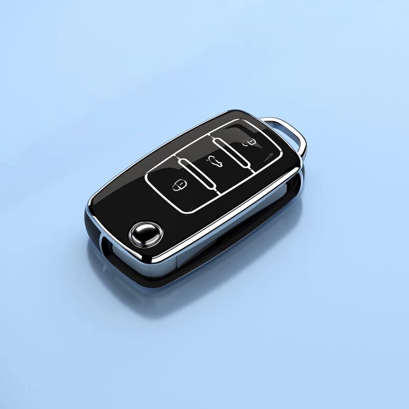 Одиночный классический черный чехол для ключа для Volkswagen Bora 08-18 моделей