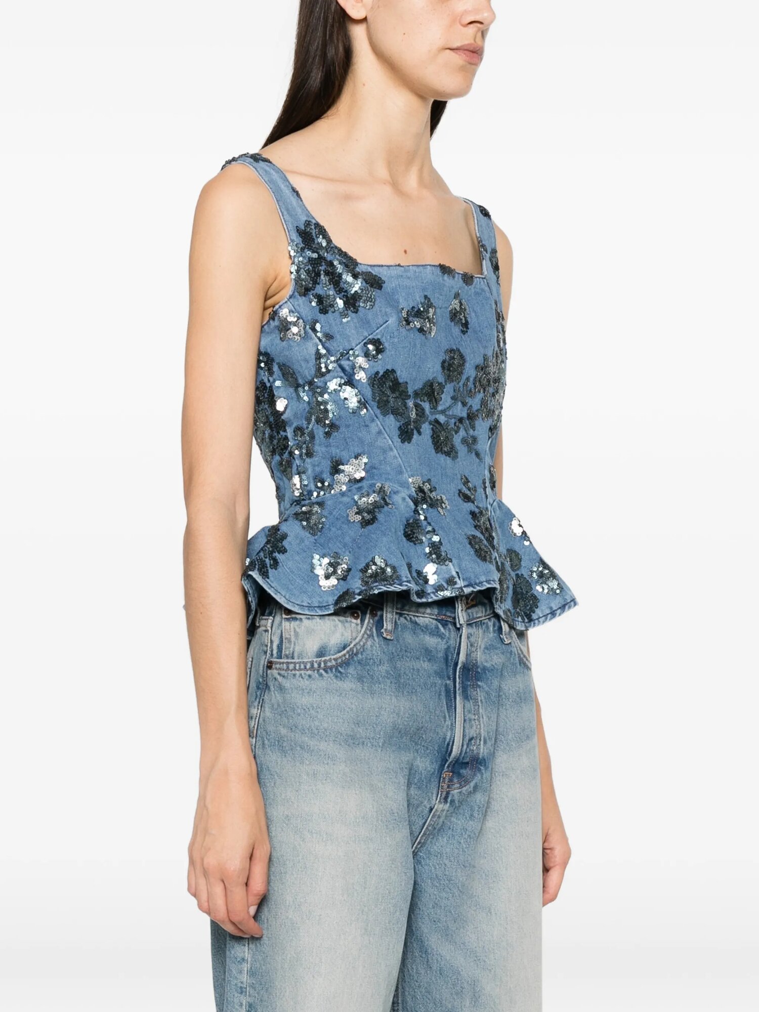 Топ Marques Almeida Sequin-embellished top, размер 12 — фото 1
