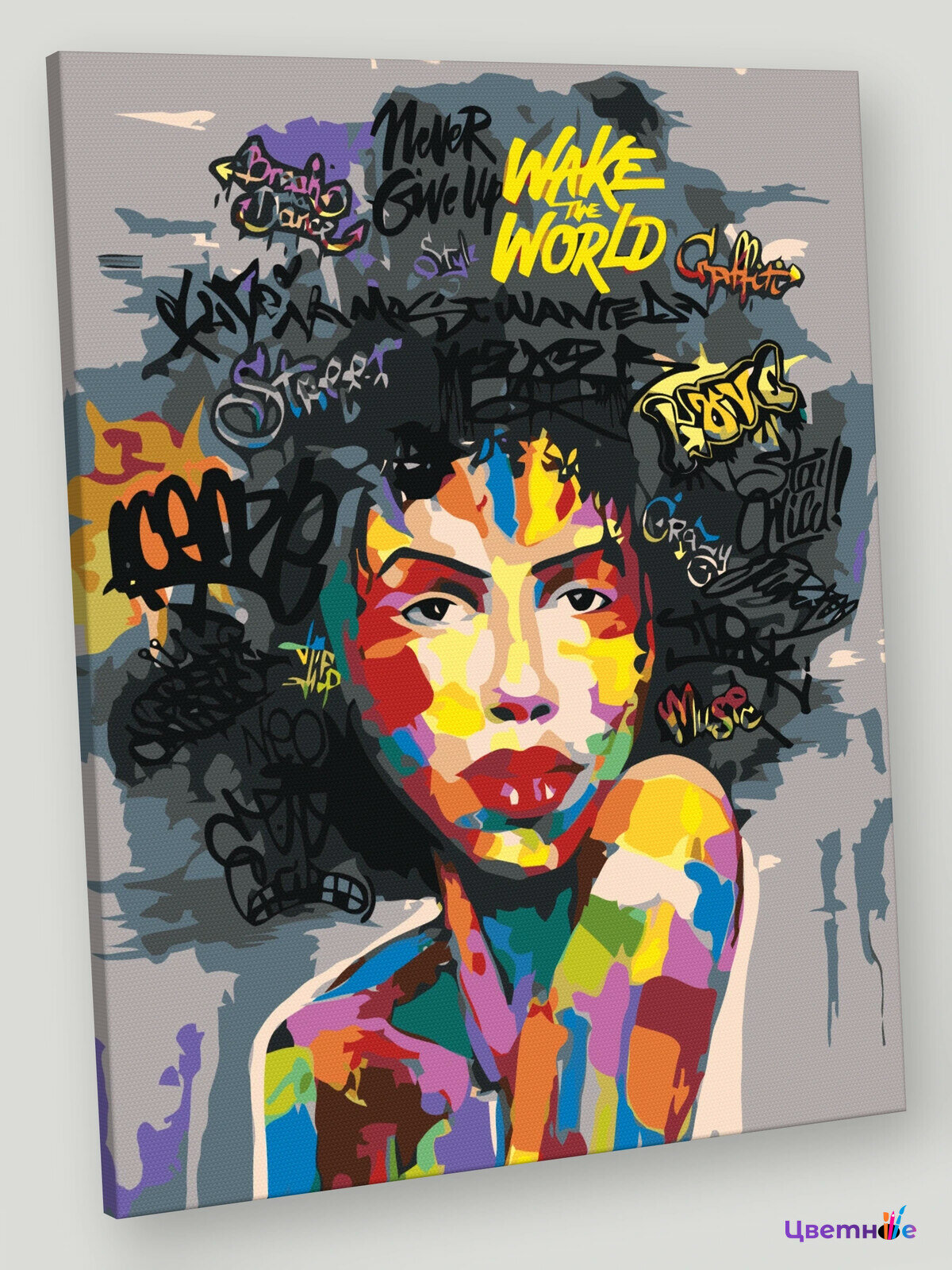 Картина по номерам на холсте с подрамником "Pop Art Поп-арт 7", Раскраска 40x50 см, Девушки