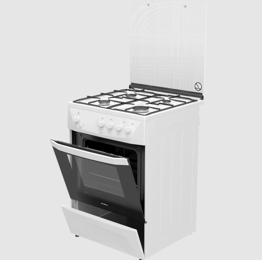 Плита Darina 1D GM 141 007 W, газовая, эмалированная сталь, 4 конфорки, 50л, ящик для посуды