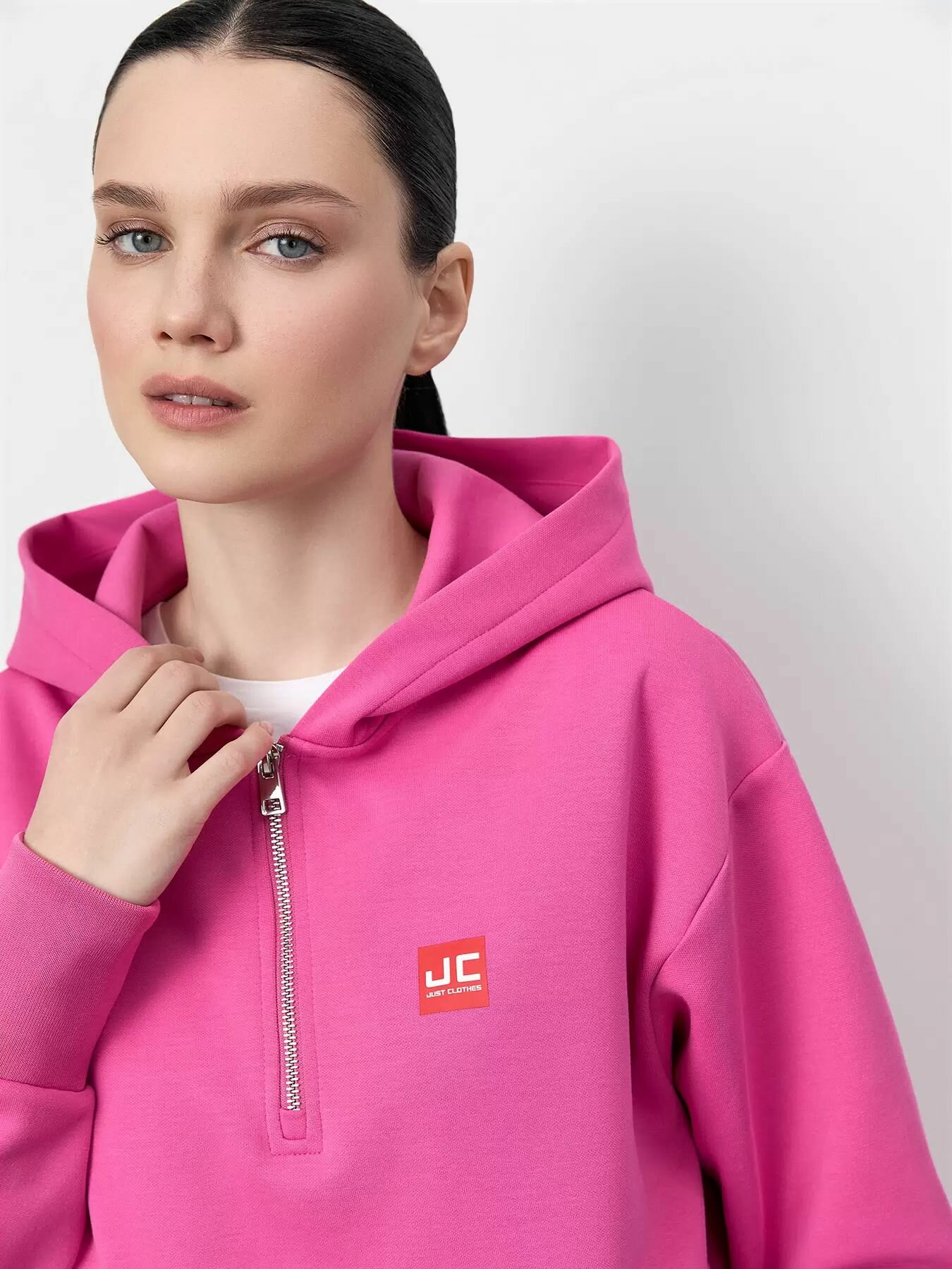 Худи JUST CLOTHES Весна-лето 2025, размер XS, , фуксия — фото 1