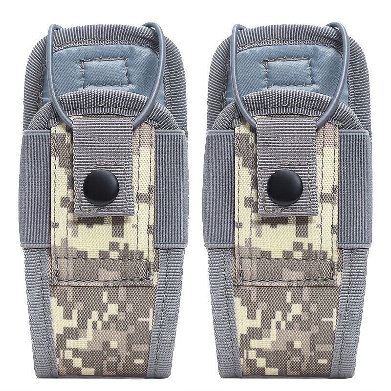 Комплект из 2 чехлов-кобур для рации с креплением MOLLE, универсальный для тактического пояса, цвет ACU