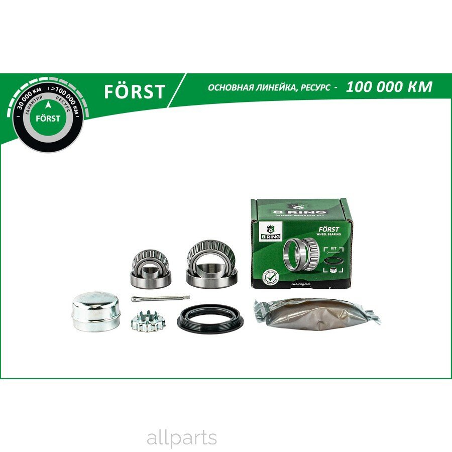 BRING BK1004 подшипник ступицы VW PASSAT (96-), POLO (01-) (задн. Компл.) 29X50.3X14.2/17.5X39.9X13.8 (BK1004) B-RING FORST