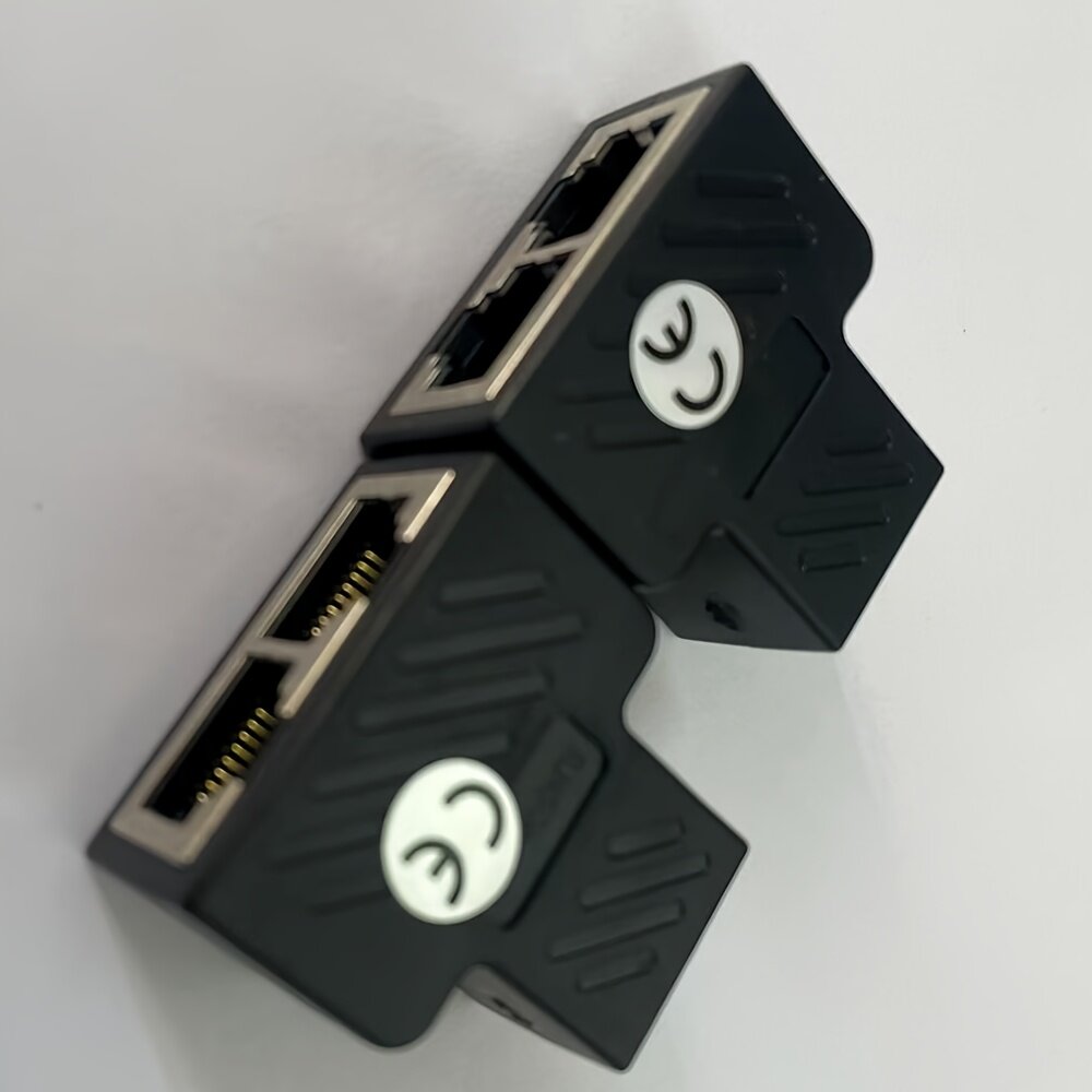 Разветвитель RJ45 1 на 2, адаптер-удлинитель Ethernet, разъем мама-мама, 2 шт, черный