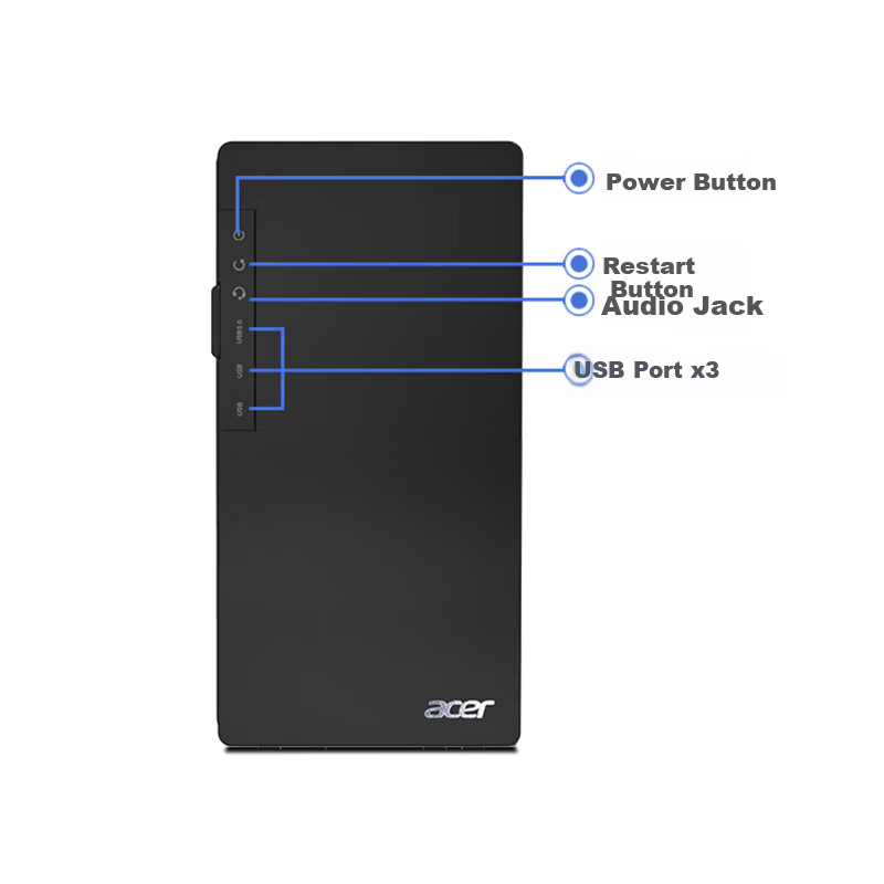 Настольный компьютер Acer Shadow Knight с процессором 14-го поколения i5-14450HX 16GB ОЗУ 1ТБ SSD 24.5-дюймовым экраном