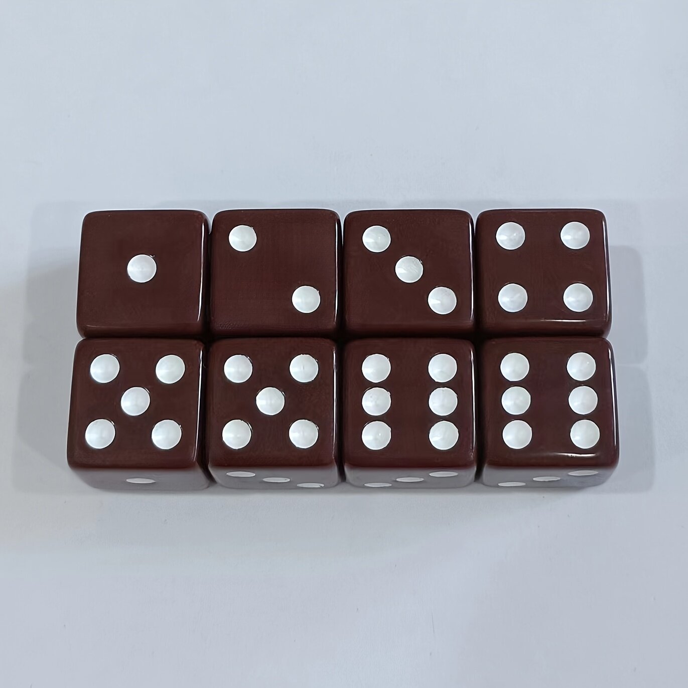 Акриловые игральные кости D6, 19 мм, комплект из 8 шт, коричневые