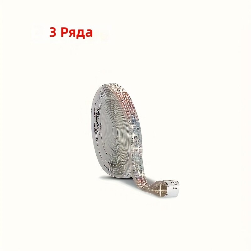Самоклеящаяся лента со стразами, 3 ряда, акриловые прозрачные наклейки для декора свадьбы, рукоделия и дома, 1 шт.