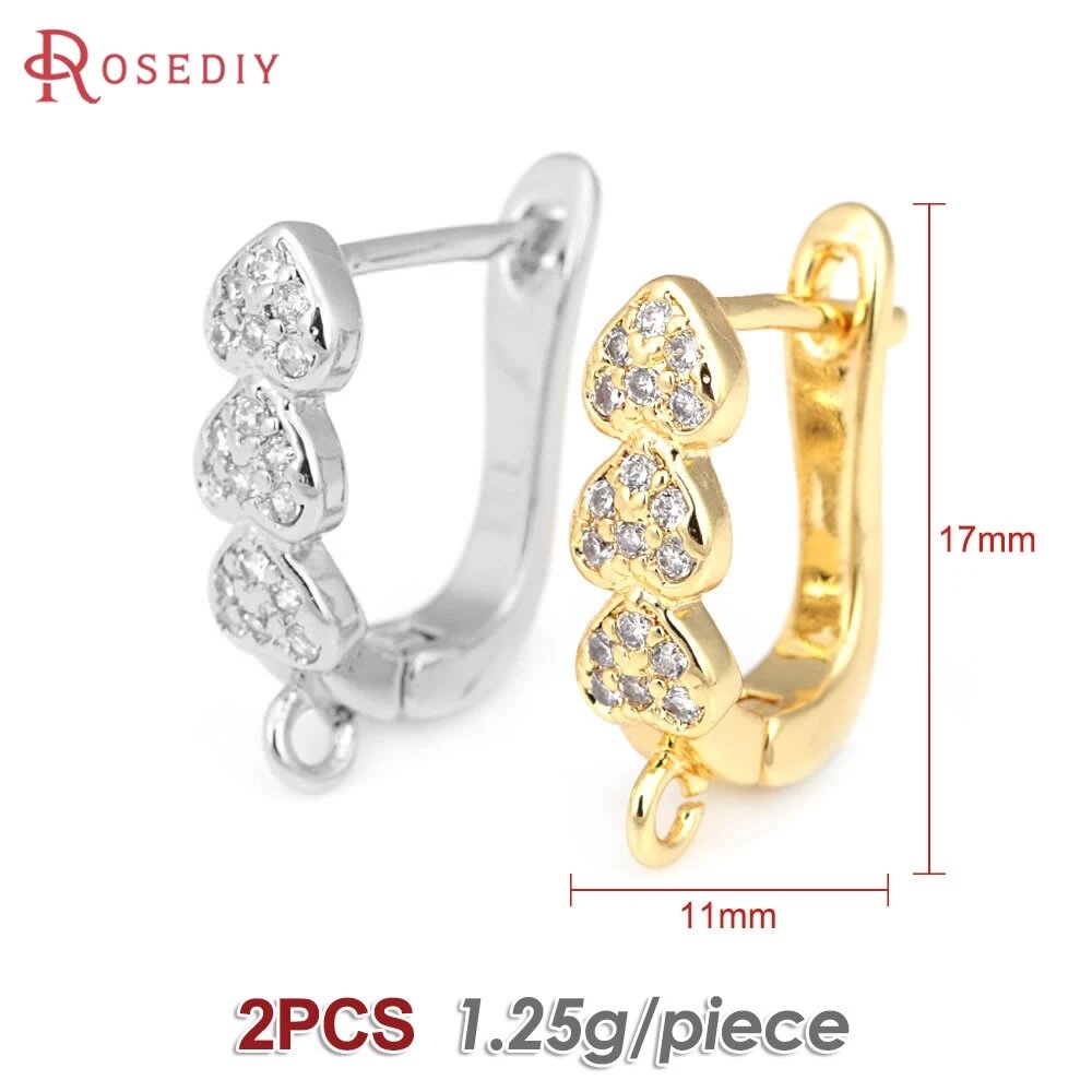 Серьги Rosediy 21x10мм, 18K Gold Color, 2шт