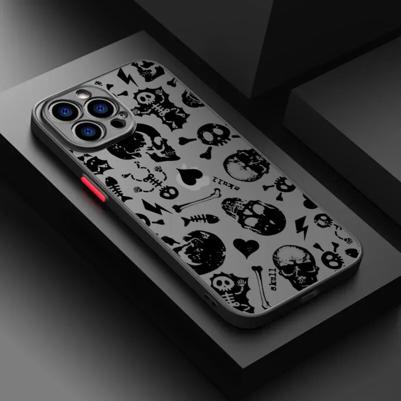 Чехол для телефона с рисунком черепа для iPhone 17, 16, 15, 18 Pro Max, 14, Айфон 15 Про, SFBLA03