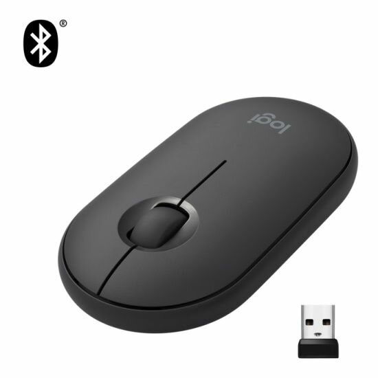 Мышь беспроводная Pebble M350 Graphite, Bluetooth, оптическая светодиодная Logitech (910-005576)