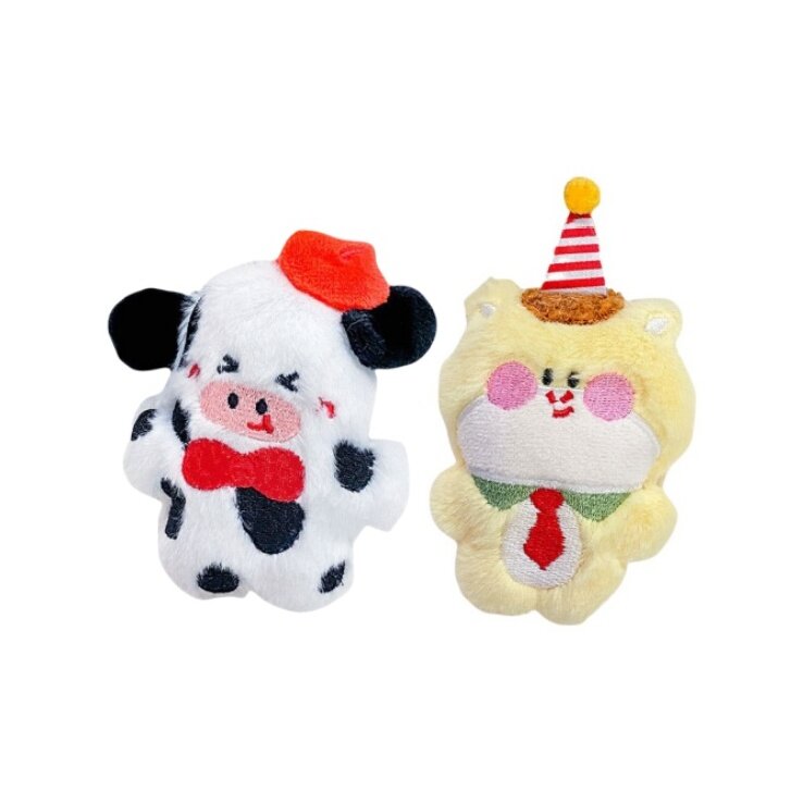 EDDO KIDS Мягкие и очаровательные корова и лошадь рабочие плюшевые брелки длина тела 10 8 см
