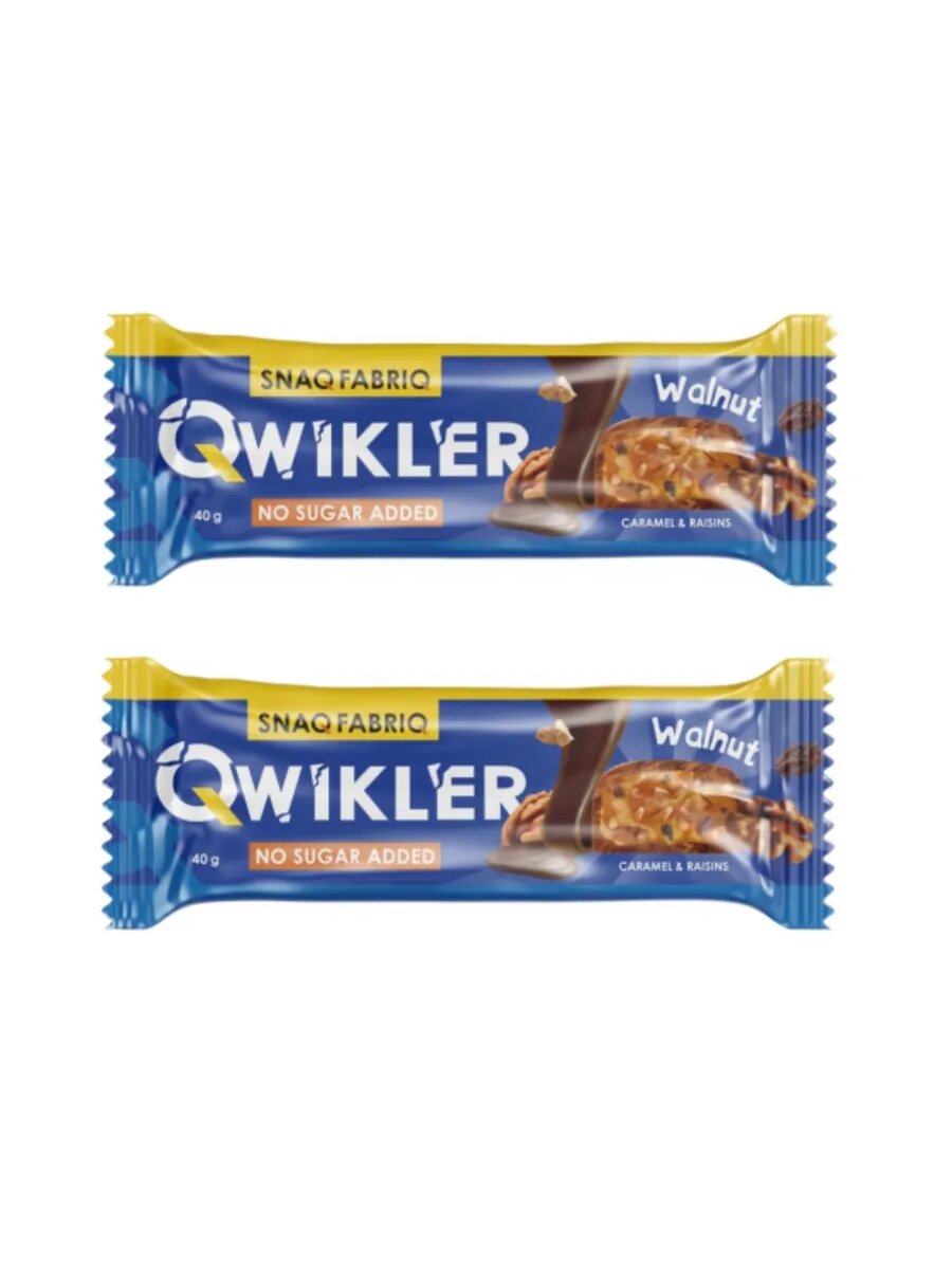 SNAQ FABRIQ Батончик глазированный qwikler, грецкий орех карамель, 2 шт