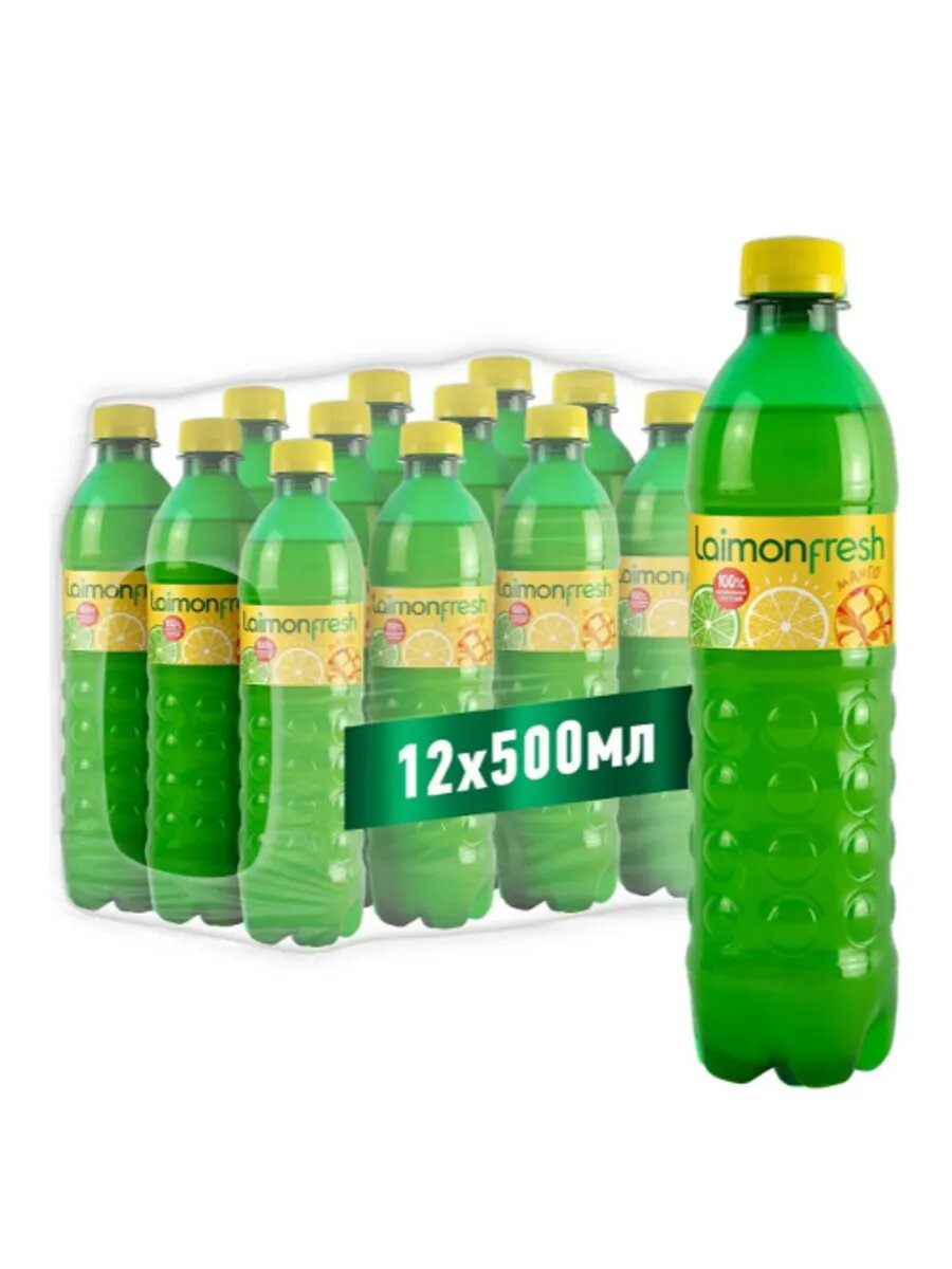 Laimon Лимонад Fresh Манго, 12 шт по 0,5 л