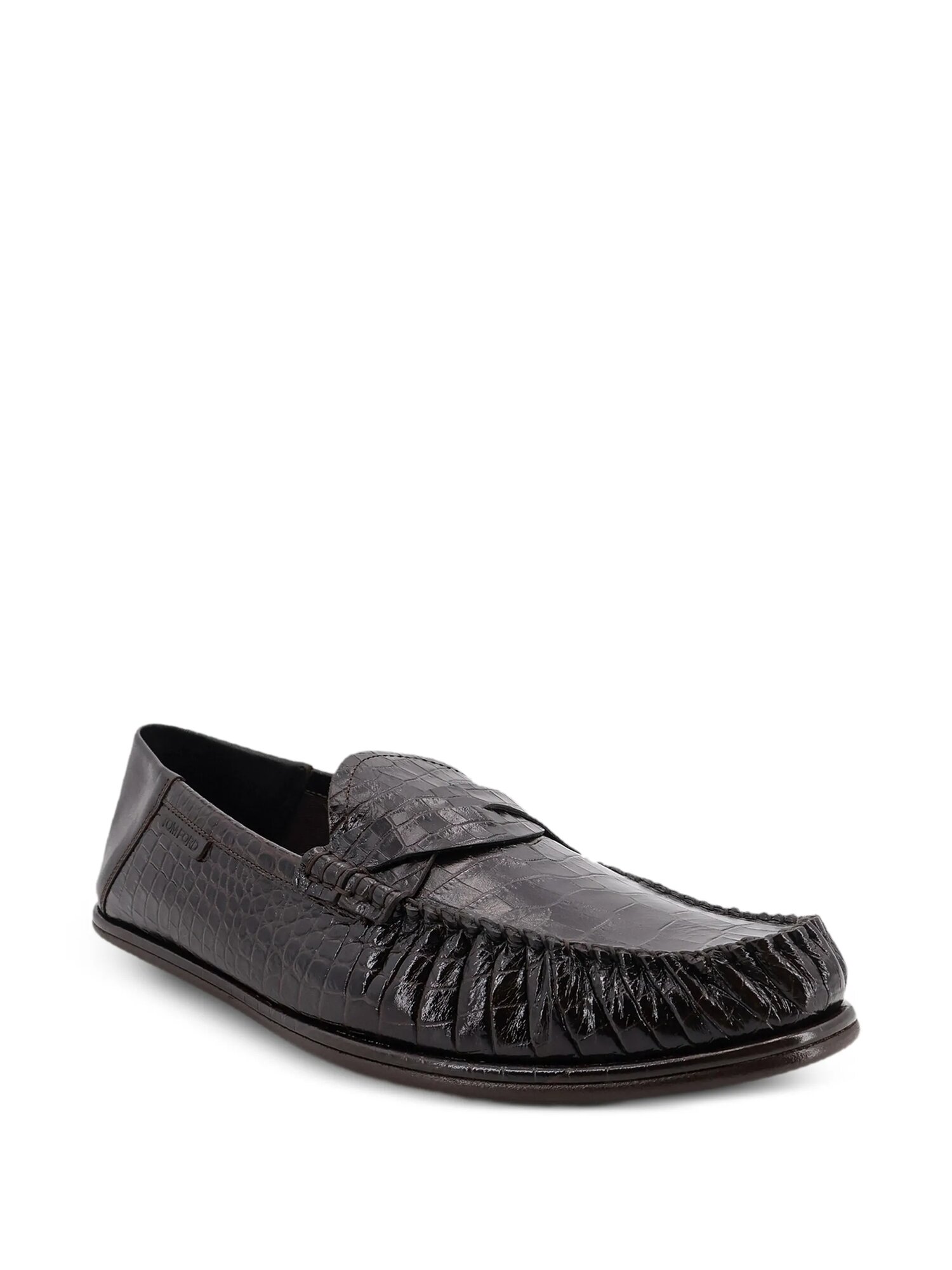 Лоферы Tom Ford Crocodile-effect penny loafers, размер 44 — фото 1
