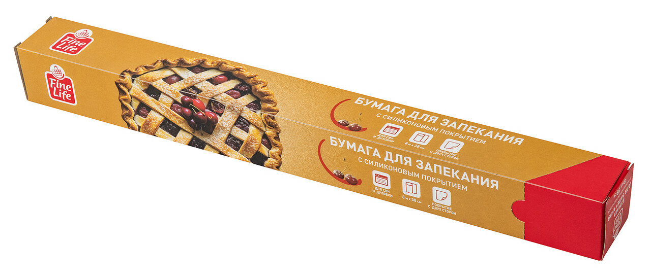 Fine Life Бумага для запекания 38см, 8м, (3 шт)