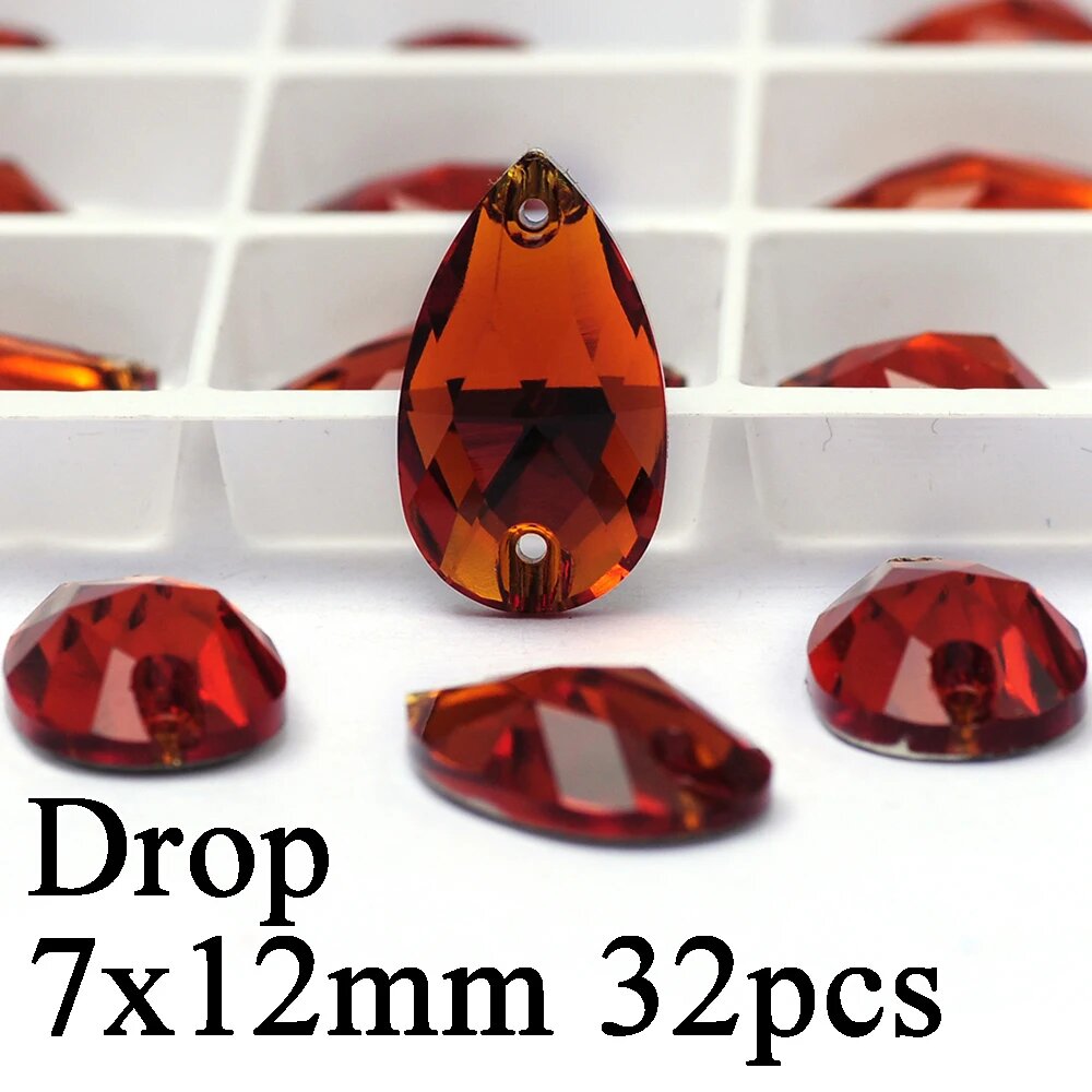 Стразы каплевидные Drop 7x12mm, 32шт
