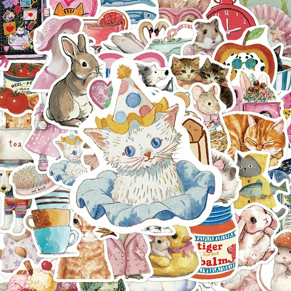 Наклейки с животными Rspctou 10PCS