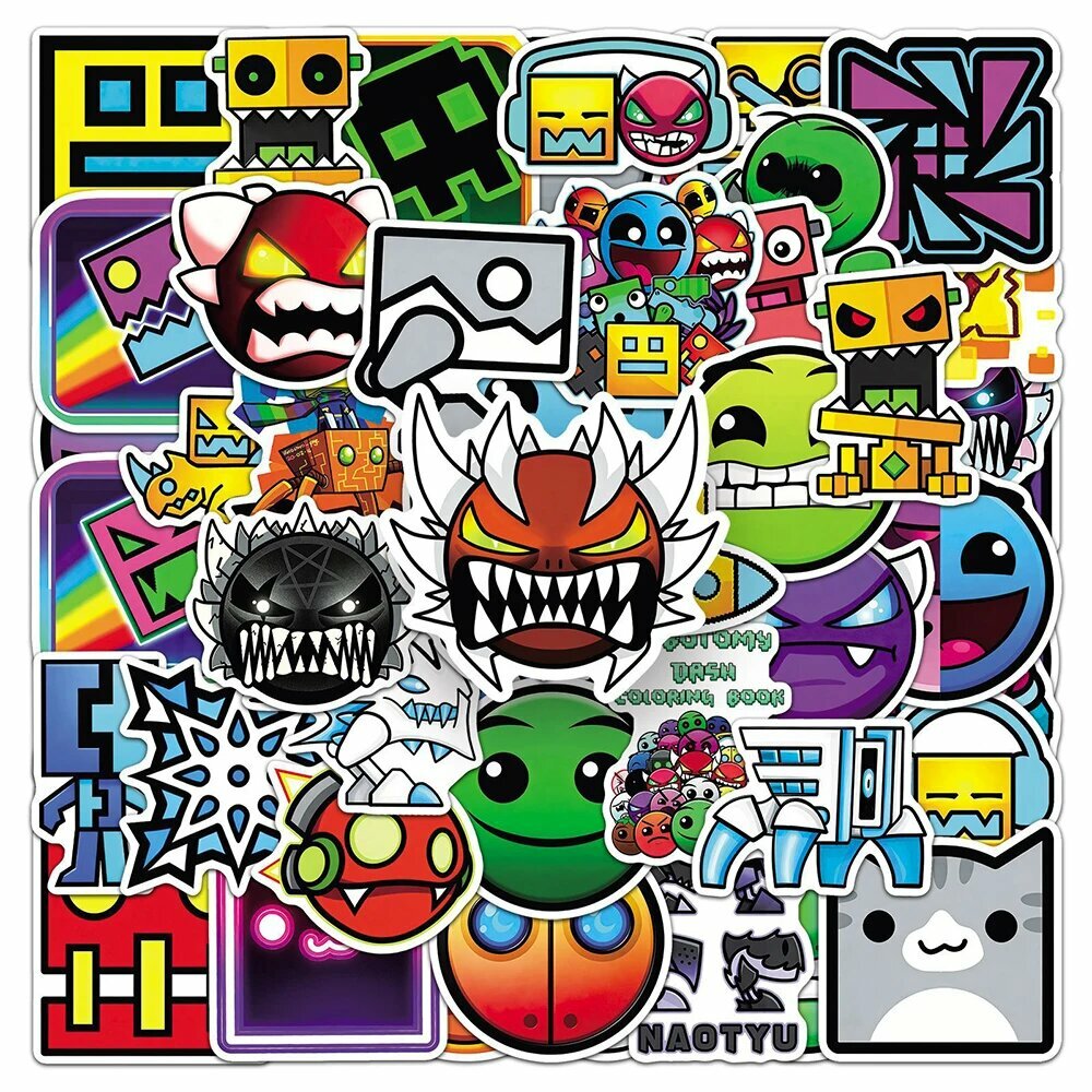 Набор наклеек Geometry Dash 10/30/50 шт. 50PCS