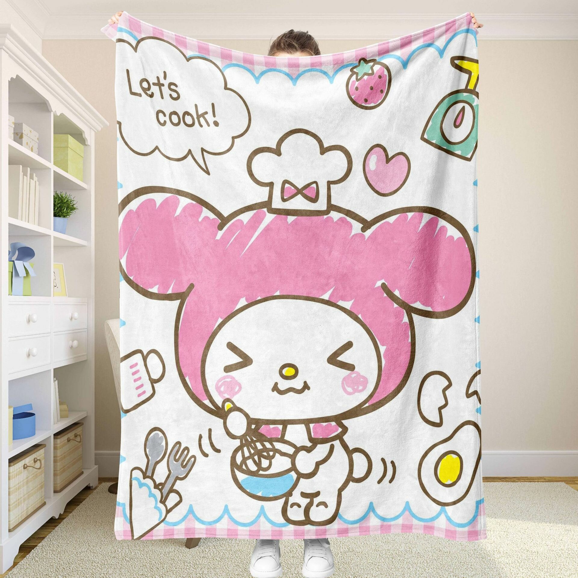 Одеяло Sanrio Kitty Cat, 100x150см, фланель, цифровая печать