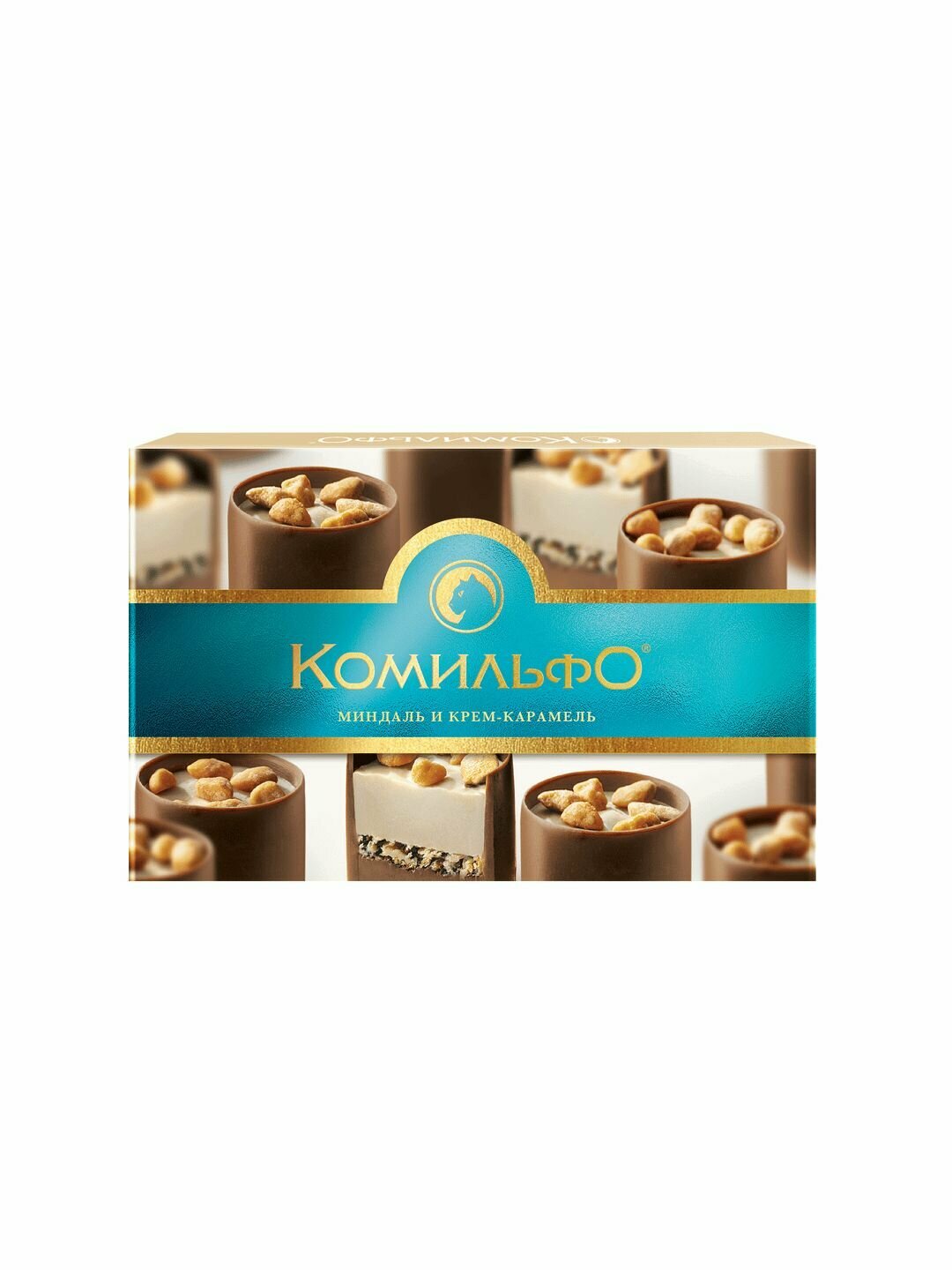 Конфеты шоколадные в коробке Комильфо, миндаль и крем-карамель, с двухслойной начинкой, 116 г