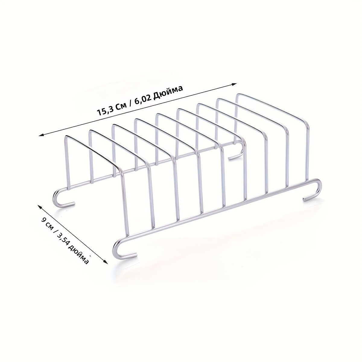 Решетка для тостов из нержавеющей стали для аэрогриля, подставка для выпечки хлеба на 8 ломтиков, многофункциональная, серебристая