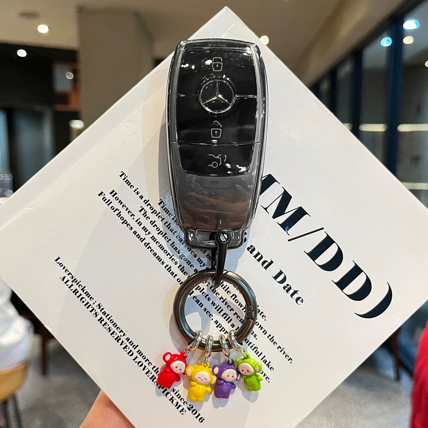 B-стиль прозрачный чехол для ключа Smart EQ Forfour с металлическим кольцом Baby Yoda, прозрачная оболочка