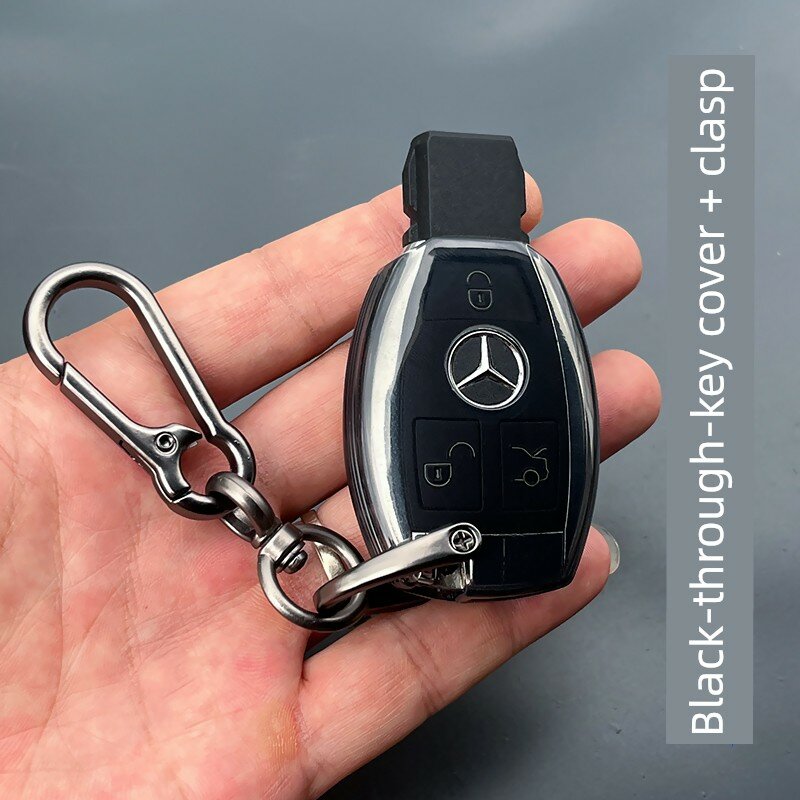 Чехол для ключей Mercedes B-серия полупрозрачный черный с бантом