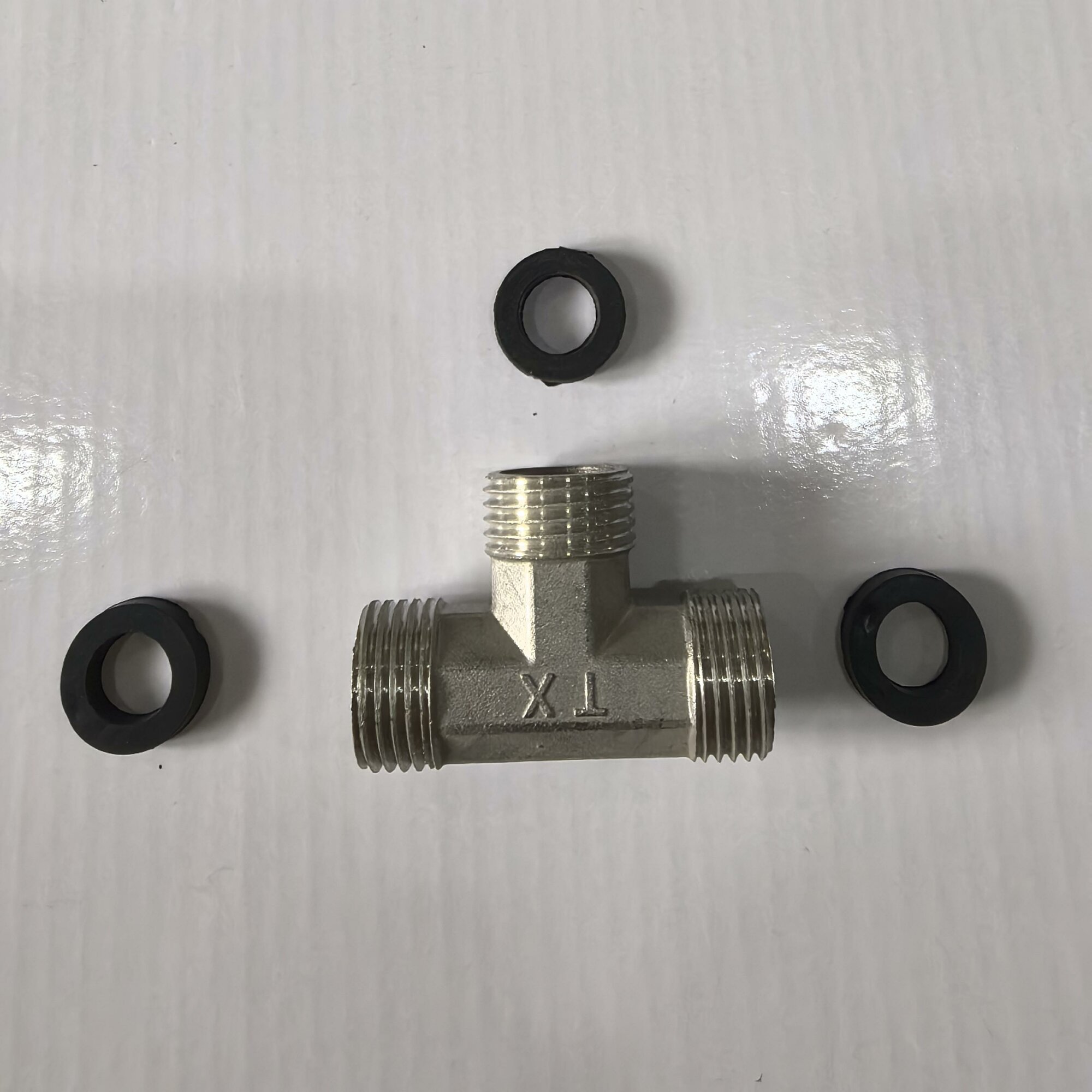 Тройник из нержавеющей стали 304 G1/2", трехходовой фитинг для ванн, биде, распылителей и душа
