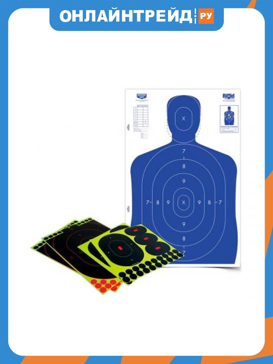 Мишень Birchwood Casey картонная силуэт человека с набором осыпающихся Birchwood Shoot-N-C 23x35" Silhouette Kit
