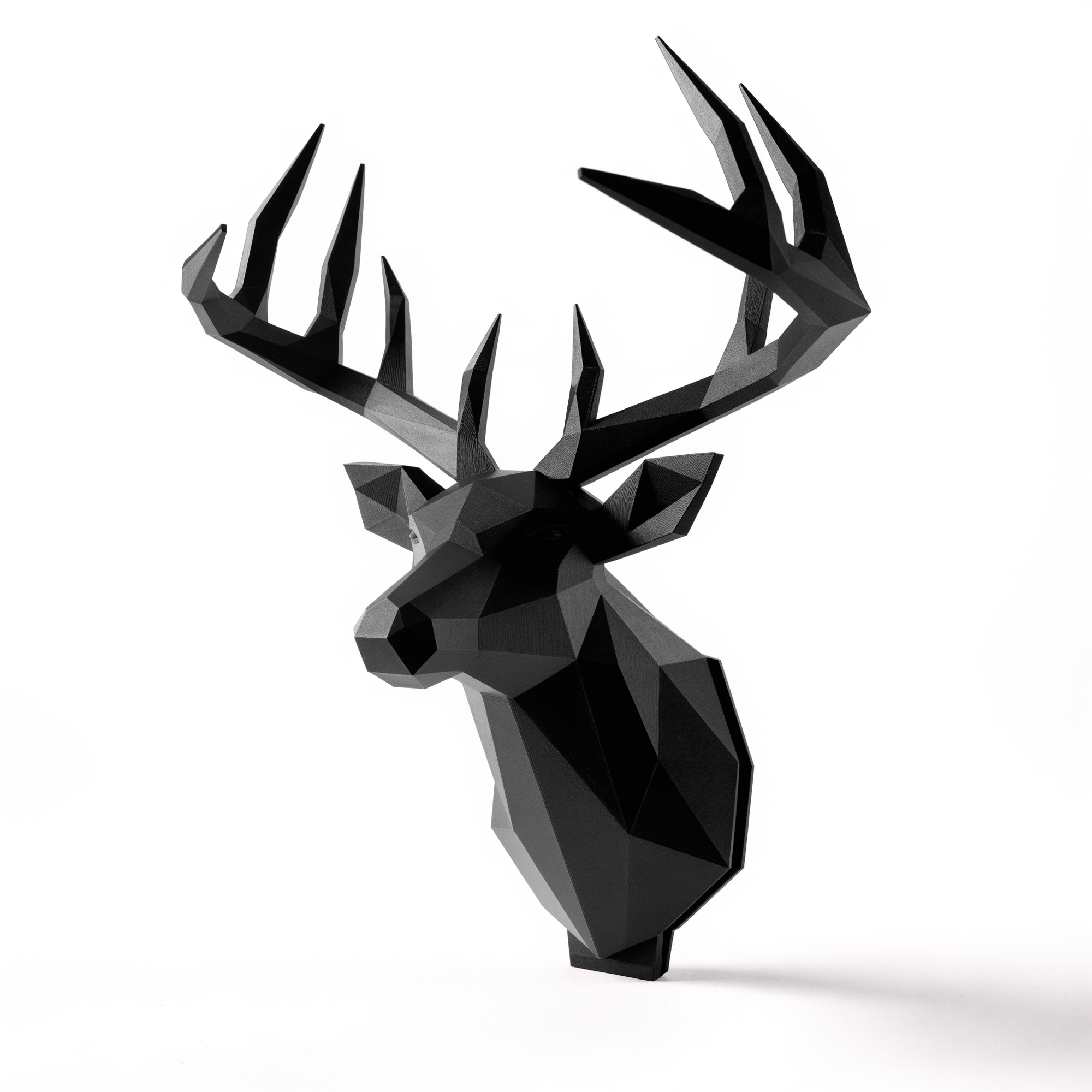 Статуэтка оленьей головы low poly геометрический чёрный 3D печать